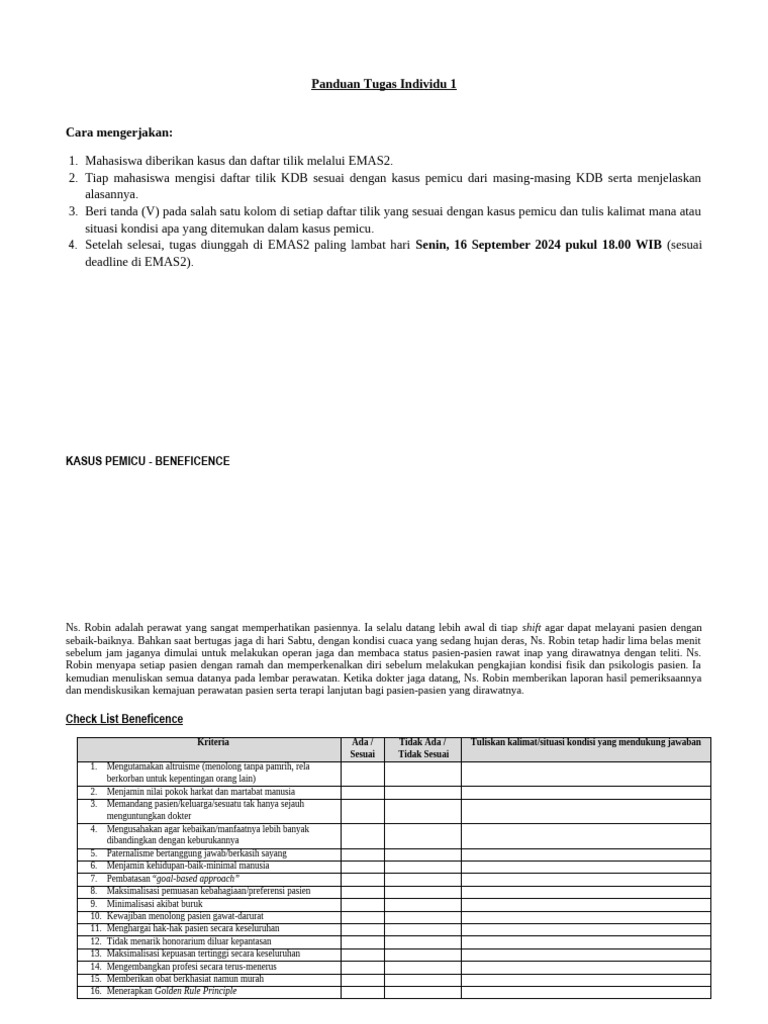 2024 Kasus Pemicu KDB Sederhana (Tugas Individu 1) | PDF