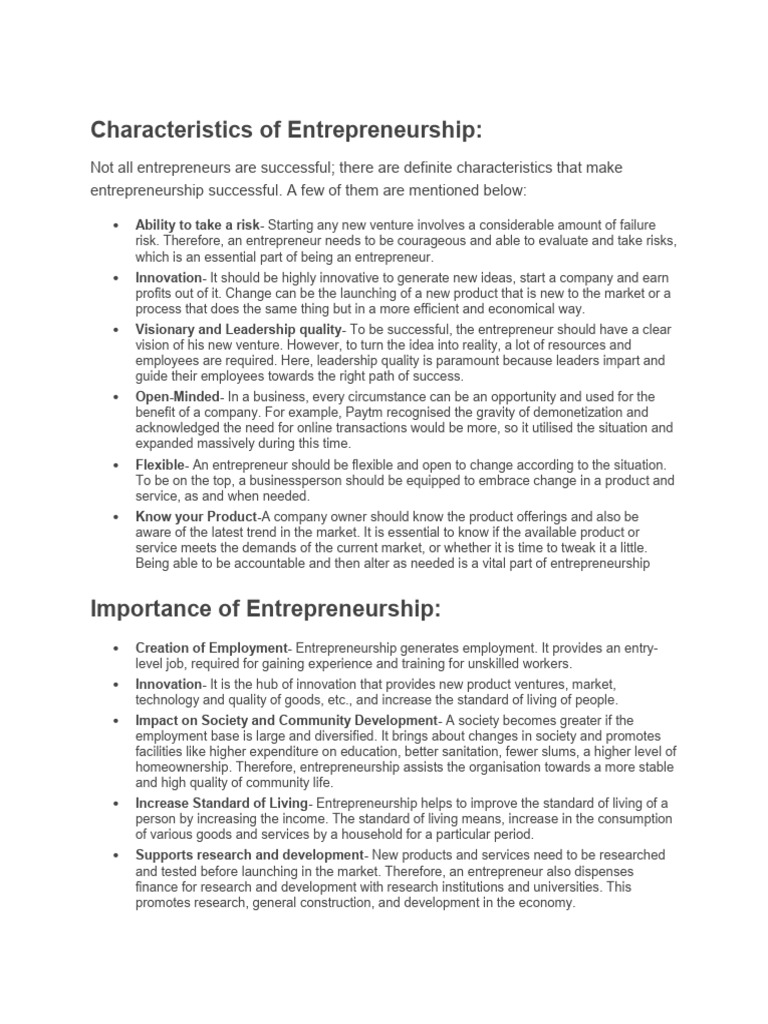 Enterpreneurship PDF | PDF | Entrepreneurship | Career & Growth