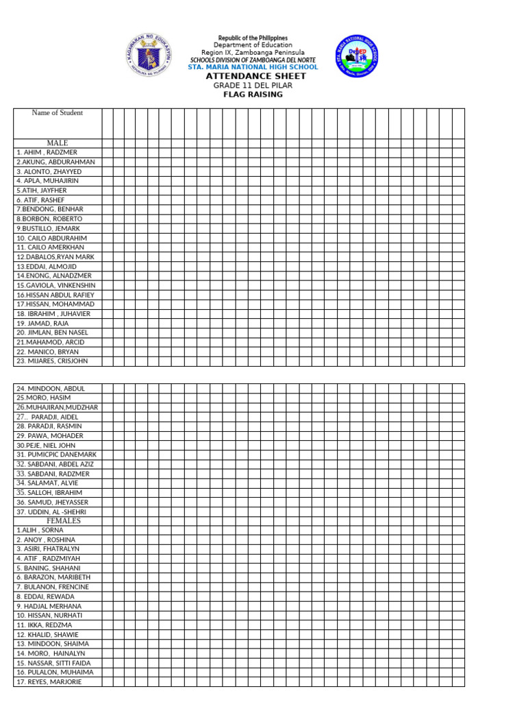 ATTENDANCE FLAG | PDF