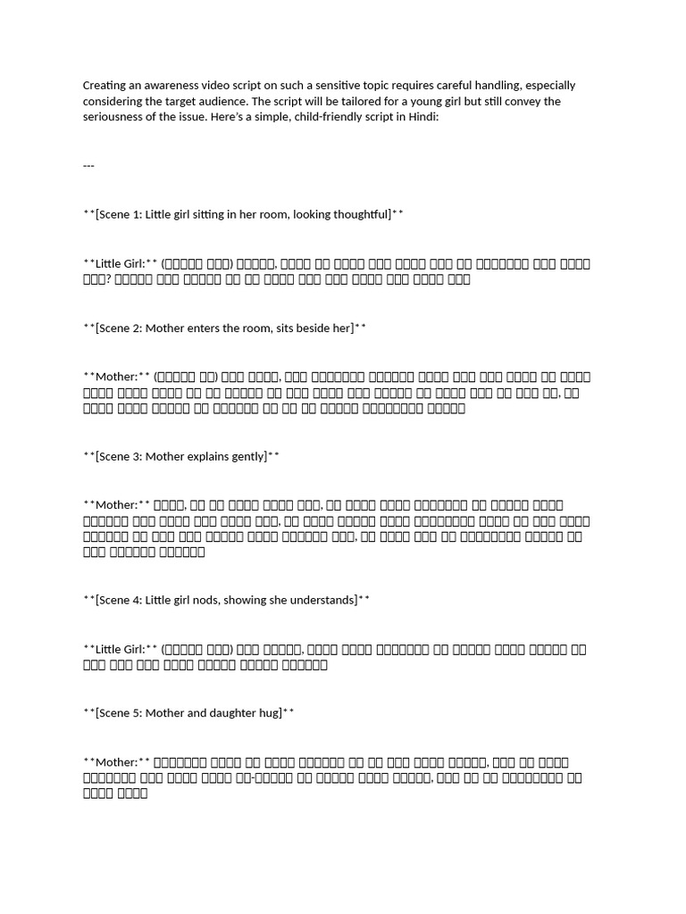 Creating an awareness video script on such a sensitive topic requires careful handling | PDF