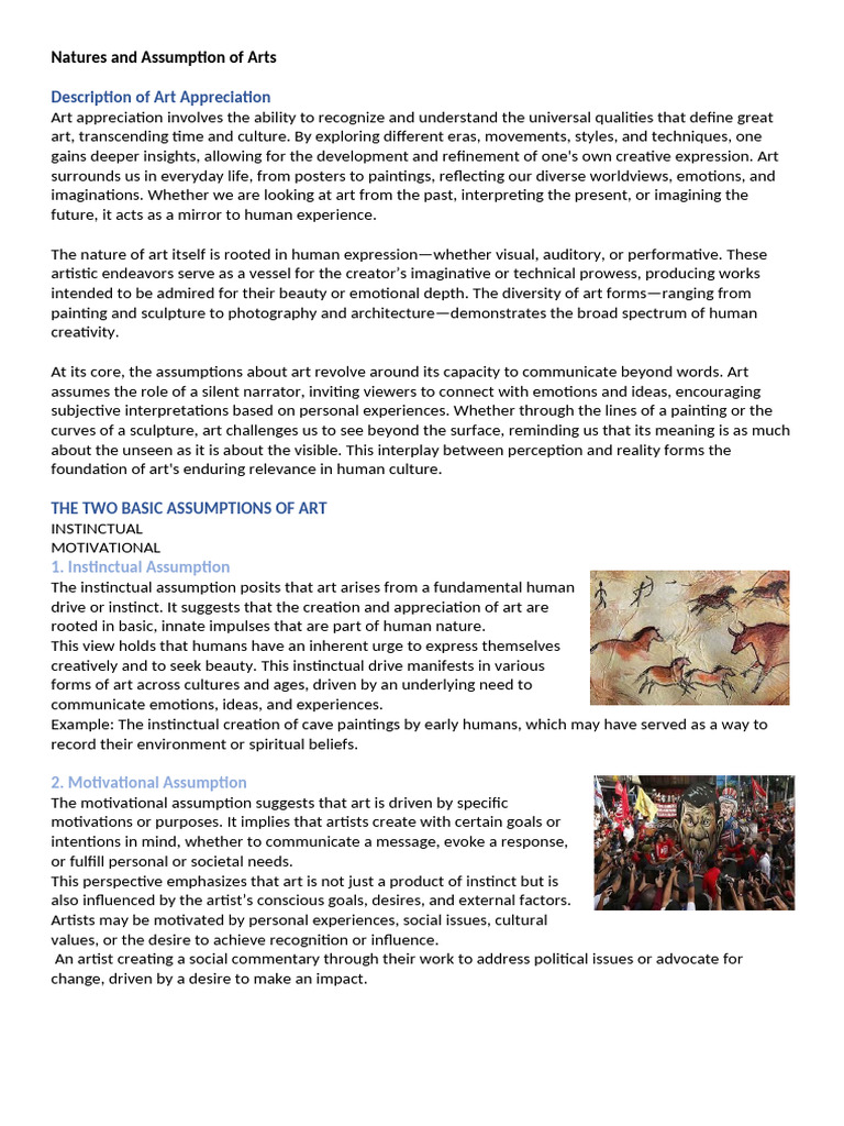 Natures and Assumption of Arts.art 1 | PDF