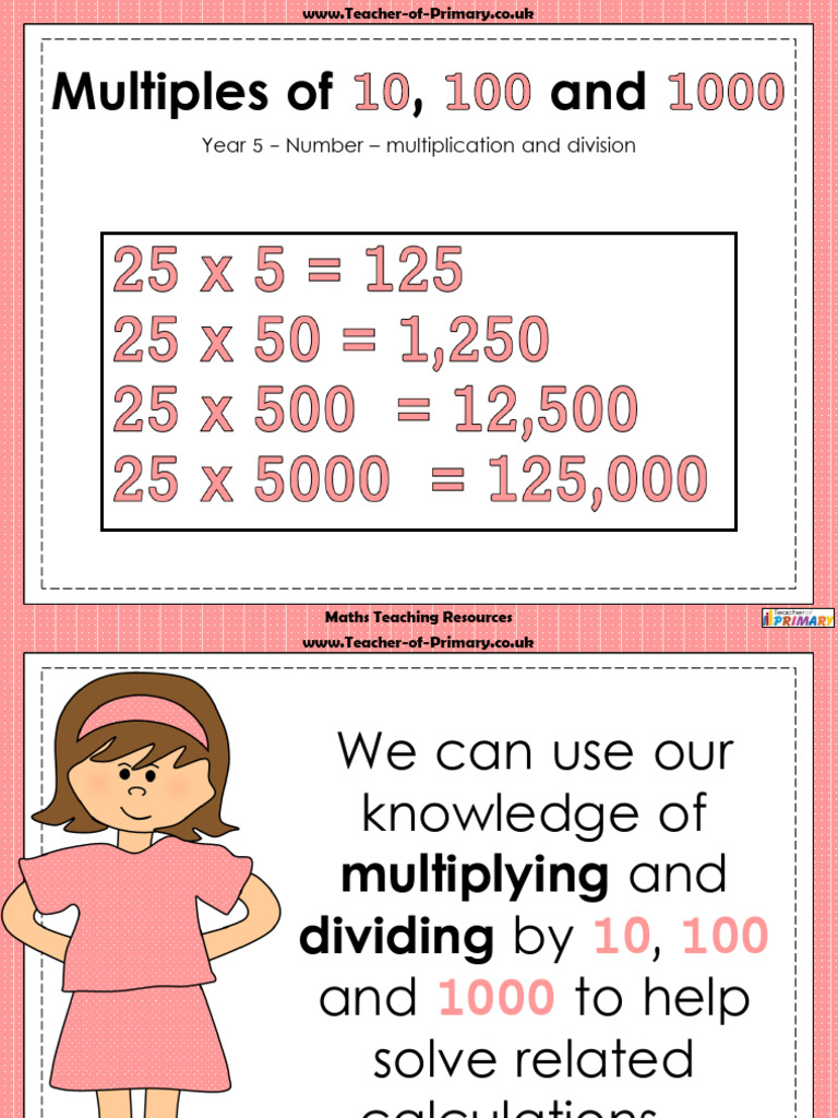 Multiples of 10 100 and 1000 Year 5 | PDF