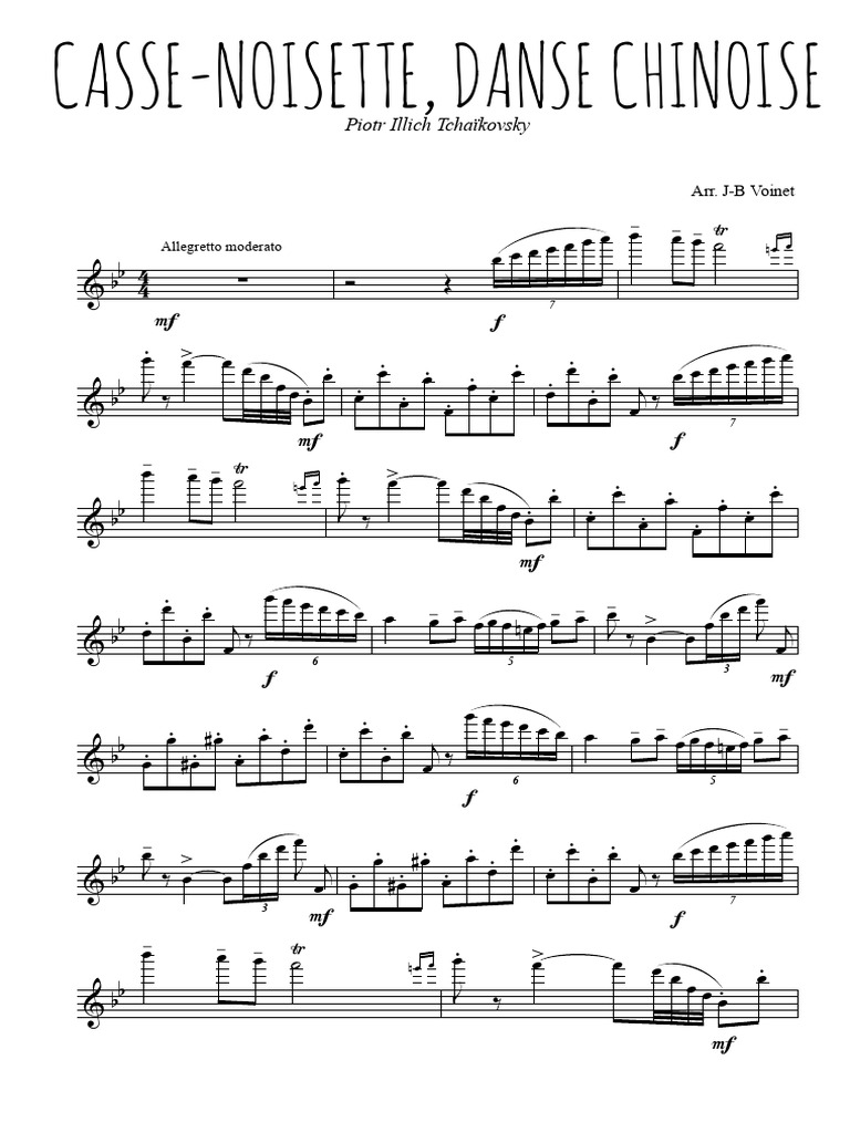 Piotr Ilitch Tchaïkovski - Casse-Noisette, Danse Chinoise 2 | PDF