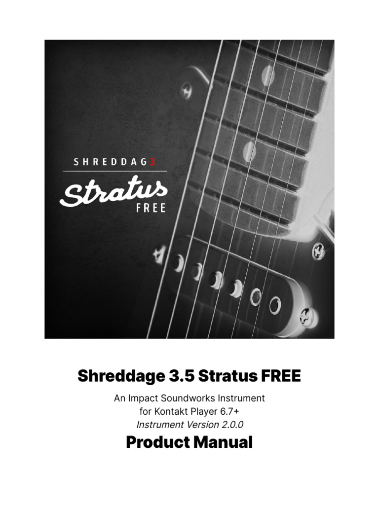 Shreddage 3.5 Stratus FREE Manual | PDF