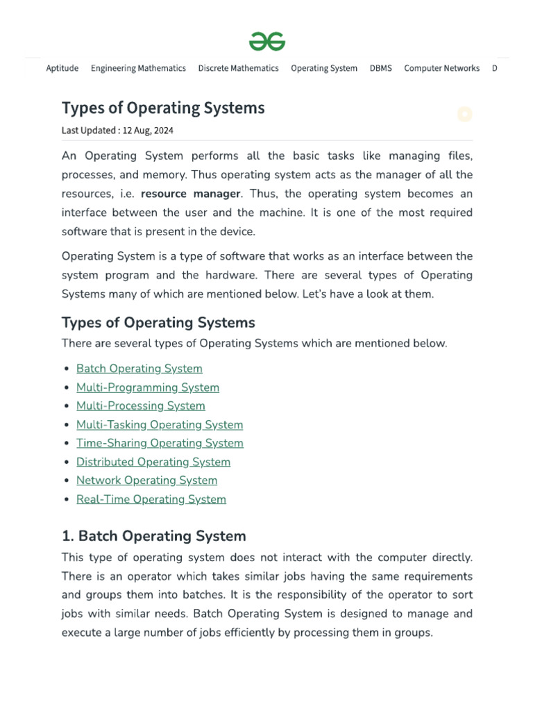 types of os | PDF