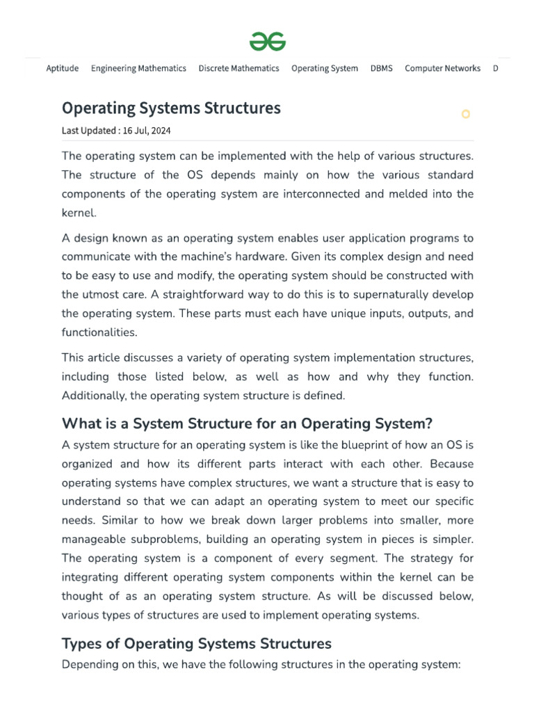 Structures of os | PDF