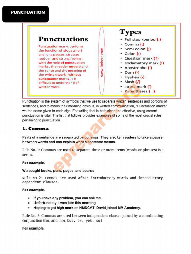 Eprepare Punctuation Slides by ?????? ??????? | PDF