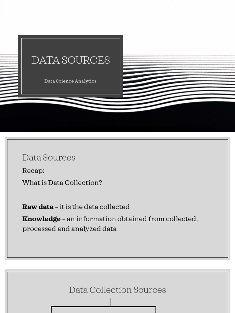 Data Science Analytics - Data Sources | PDF