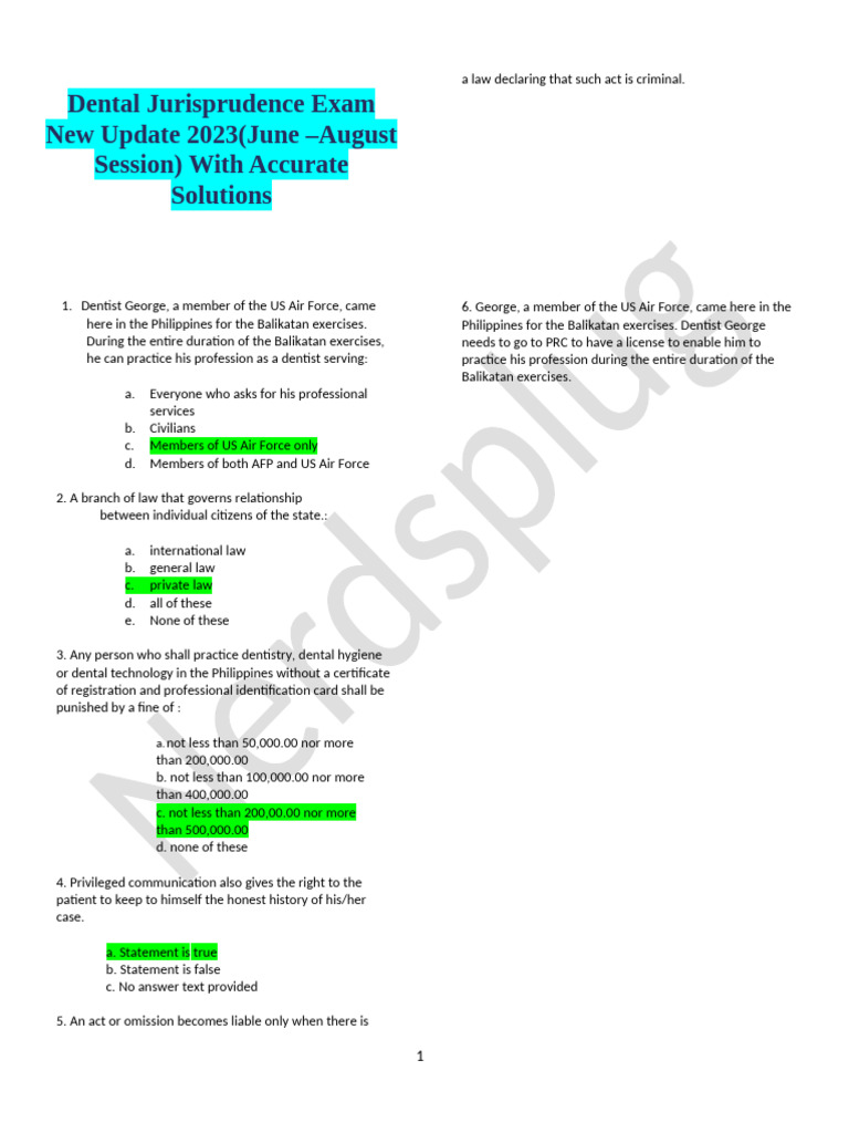 3 Dental Jurisprudence PDF | PDF