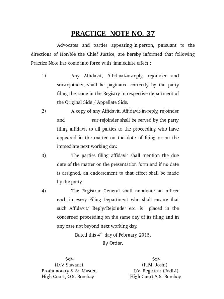 Practice Note-37 | PDF