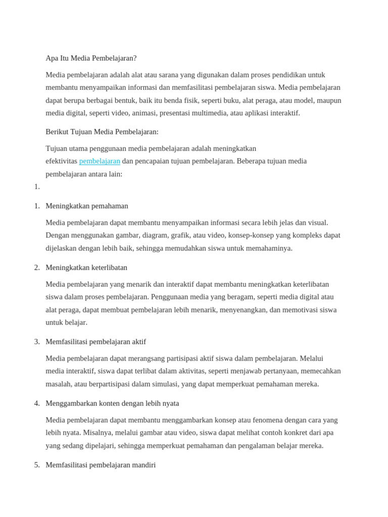 Apa Itu Media Pembelajaran | PDF