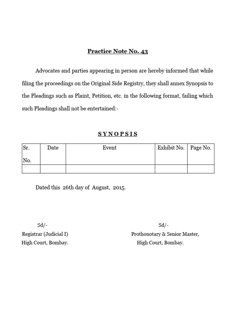 Practice Note 43 | PDF