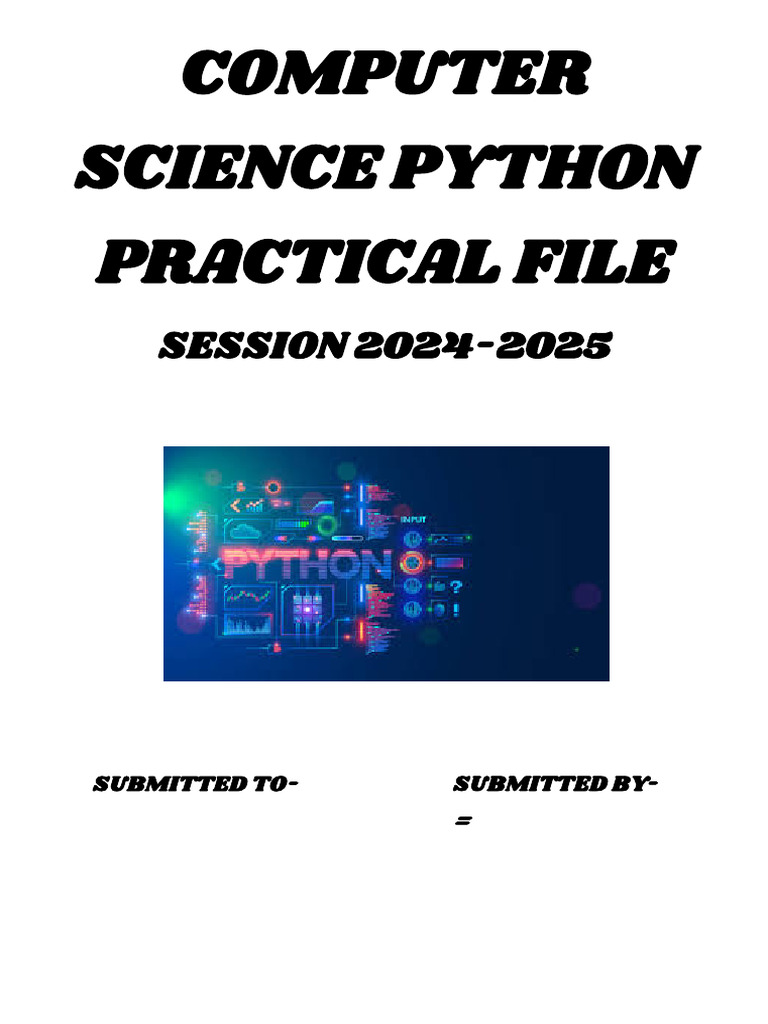 Computer Science Python Practical File | PDF