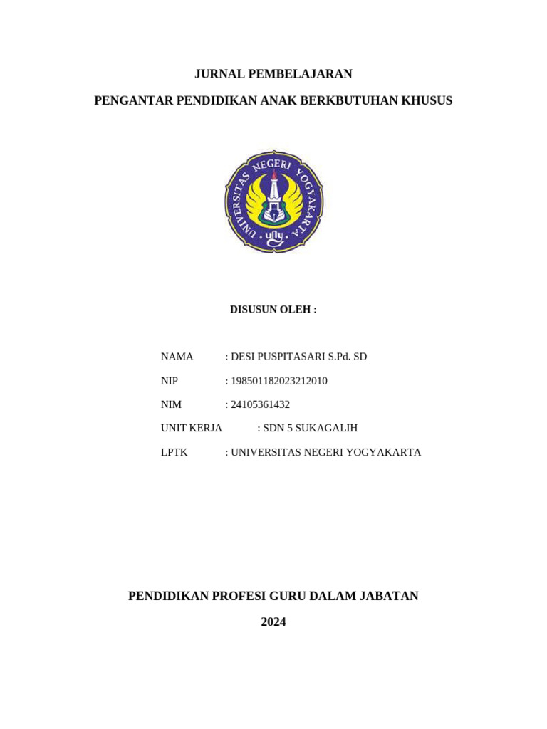 Jurnal Pembelajaran Pedidikan Inklusif Bu Desi Upload | PDF Jurnal Pembelajaran Pedidikan Inklusif Bu Desi Upload | PDF