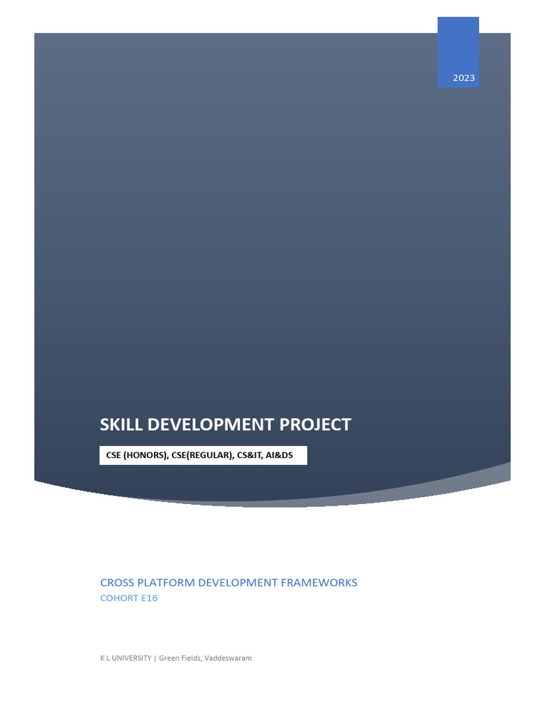 COHORT E16 Skill Development Project PoA | PDF
