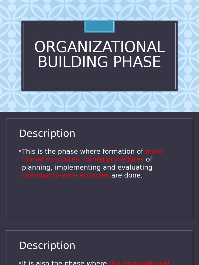 Organizational Building Phase 1 | PDF