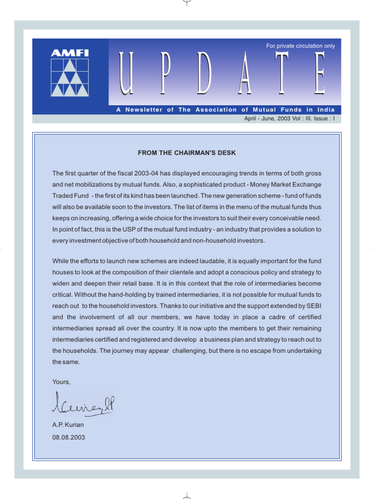 From The Chairman'S Desk: A Newsletter of The Association of Mutual ...