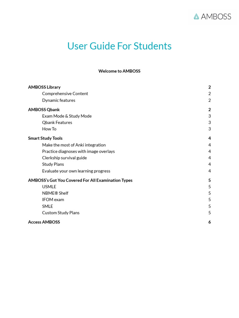 AMBOSS Guide For Students | PDF