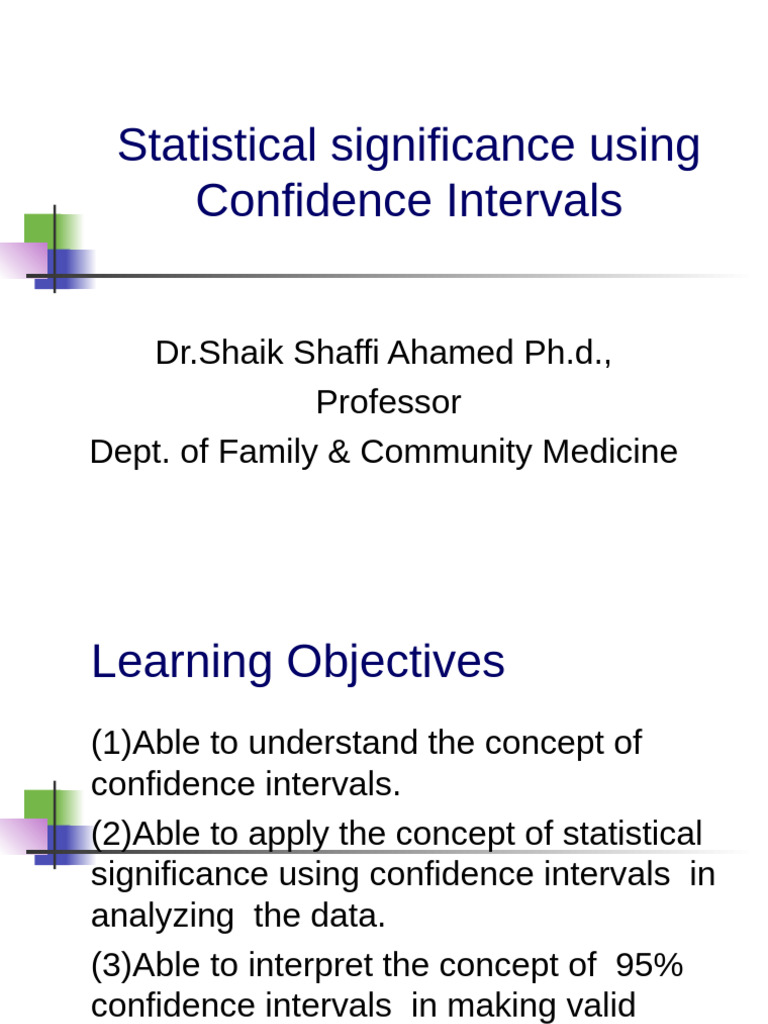 Statistical Significance & Confidence Intervals | PDF | Confidence ...
