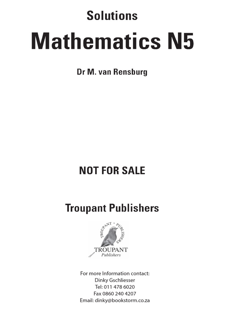 Mathematics N5 - DR M Van Rensburg | PDF