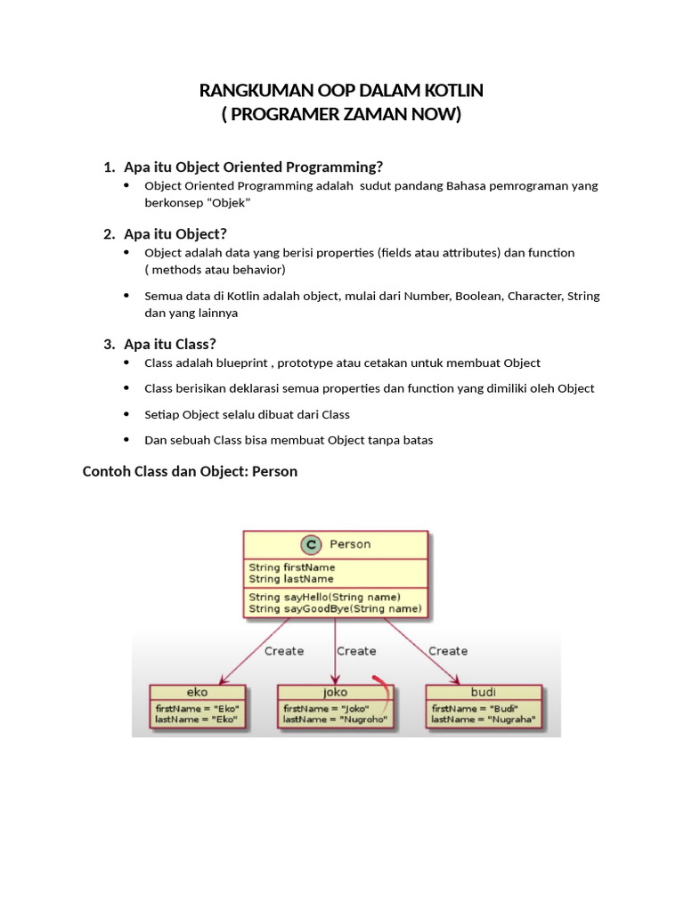 Rangkuman Oop Dalam Kotlin | PDF
