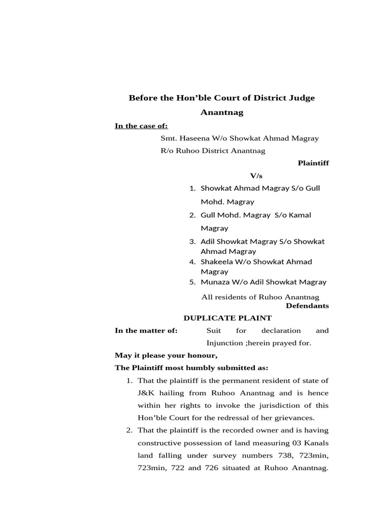 Decleration and Injunction | PDF