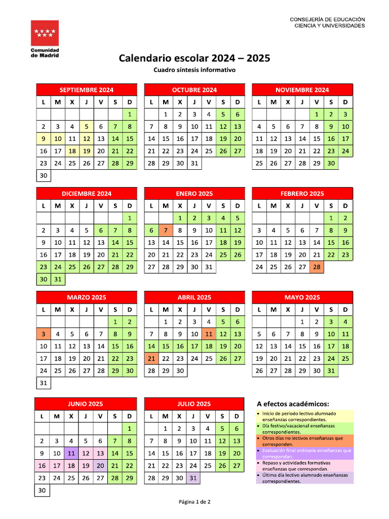 Calendario 24 - 25 | PDF