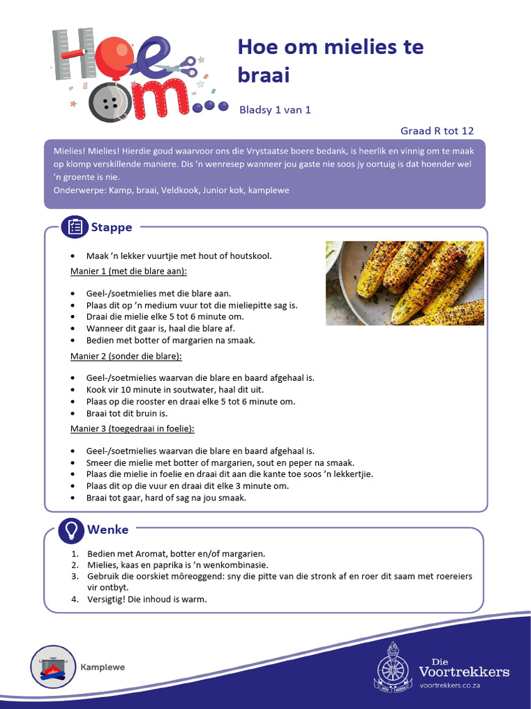 Hoe Om Mielies Te Braai | PDF