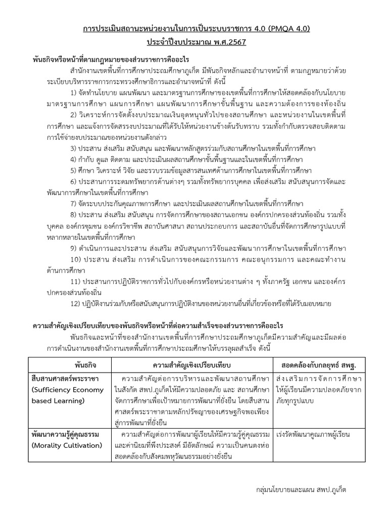 PMQA - กลุ่มแผน ปี 2567 (ตัวชี้วัดที่รับมอบหมาย - ปาล์ม) | PDF