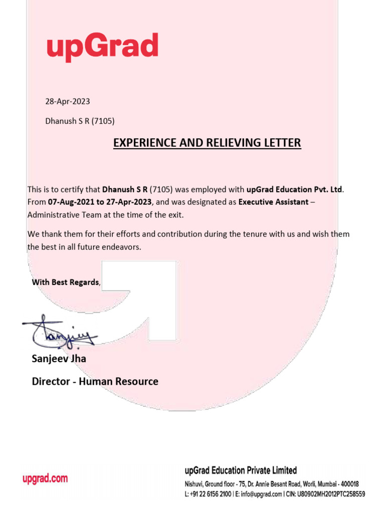 Upgrad Experience 2 | PDF