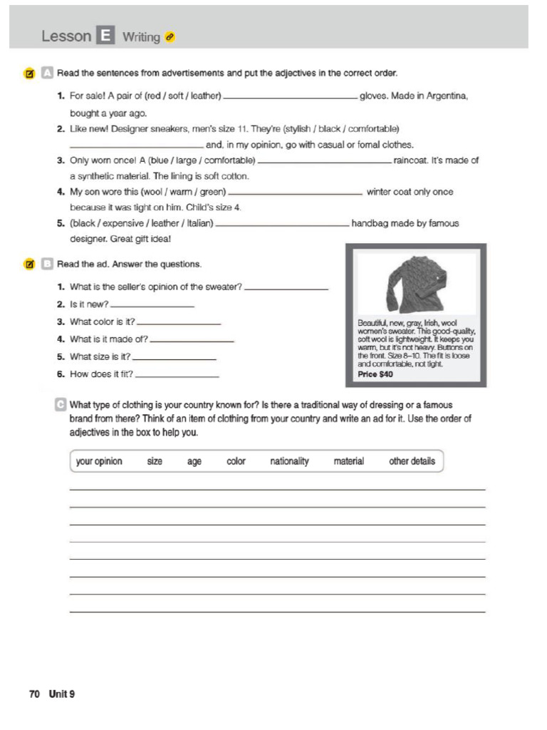 Unit 9. Lessons e and Video. | PDF