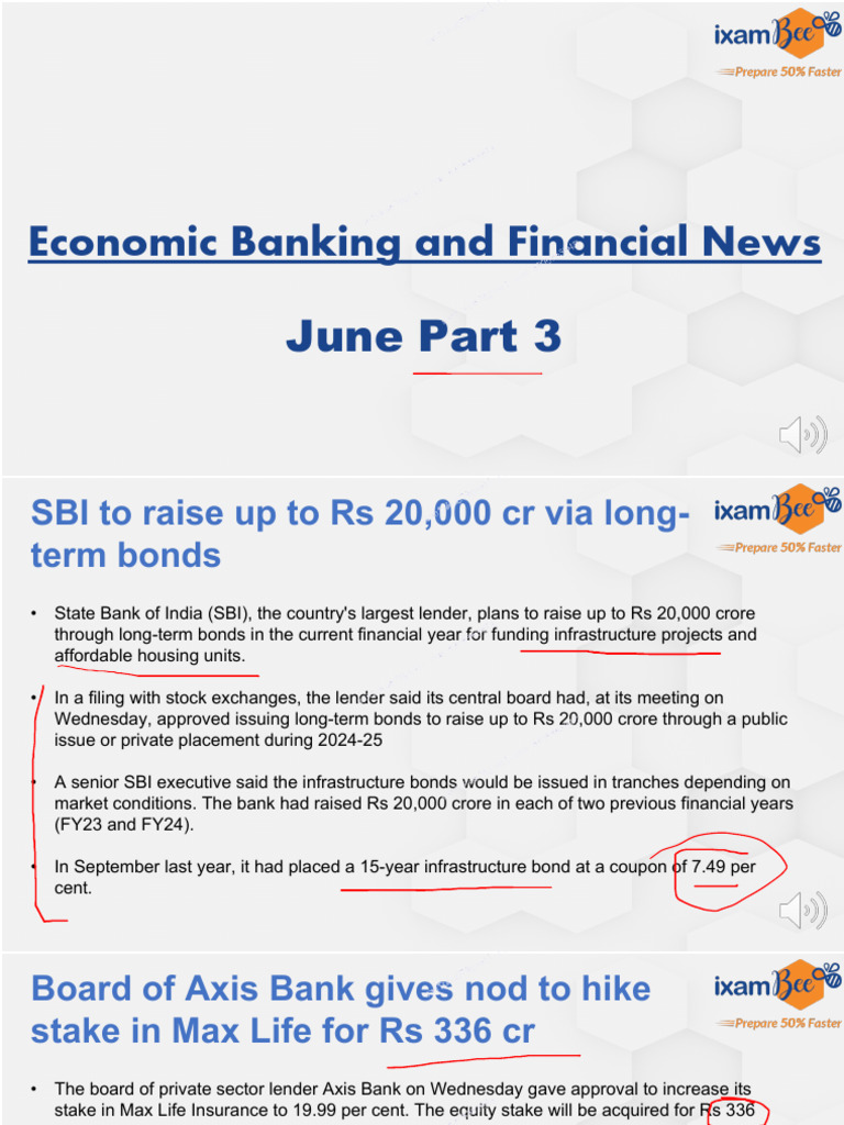 June 2024 Banking and Finance Updates | PDF | Reserve Bank Of India ...