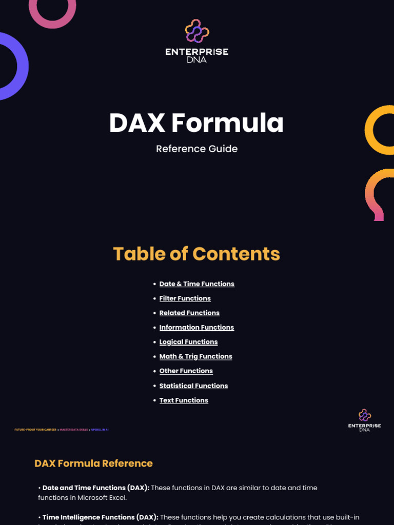 Dir Dax Formula Reference Guide 1 | PDF