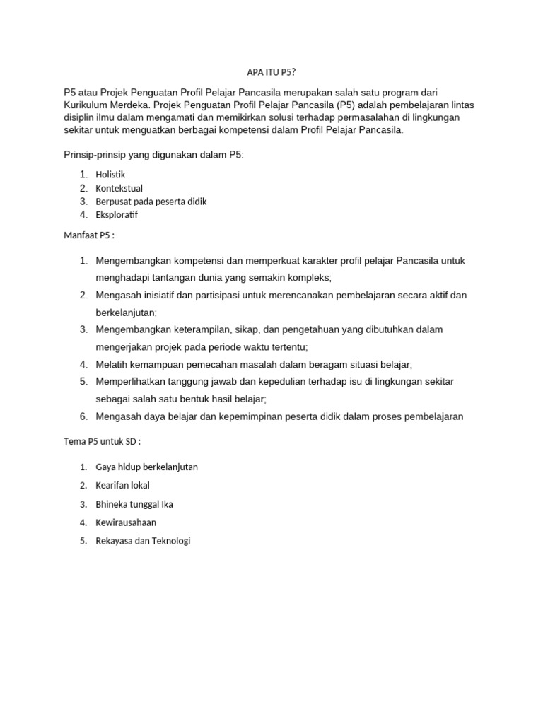 Apa Itu P5? | PDF