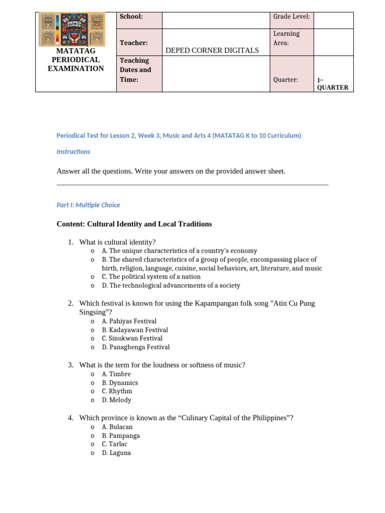 Pt-Week - Mapeh-Deped Corner Digitals | PDF