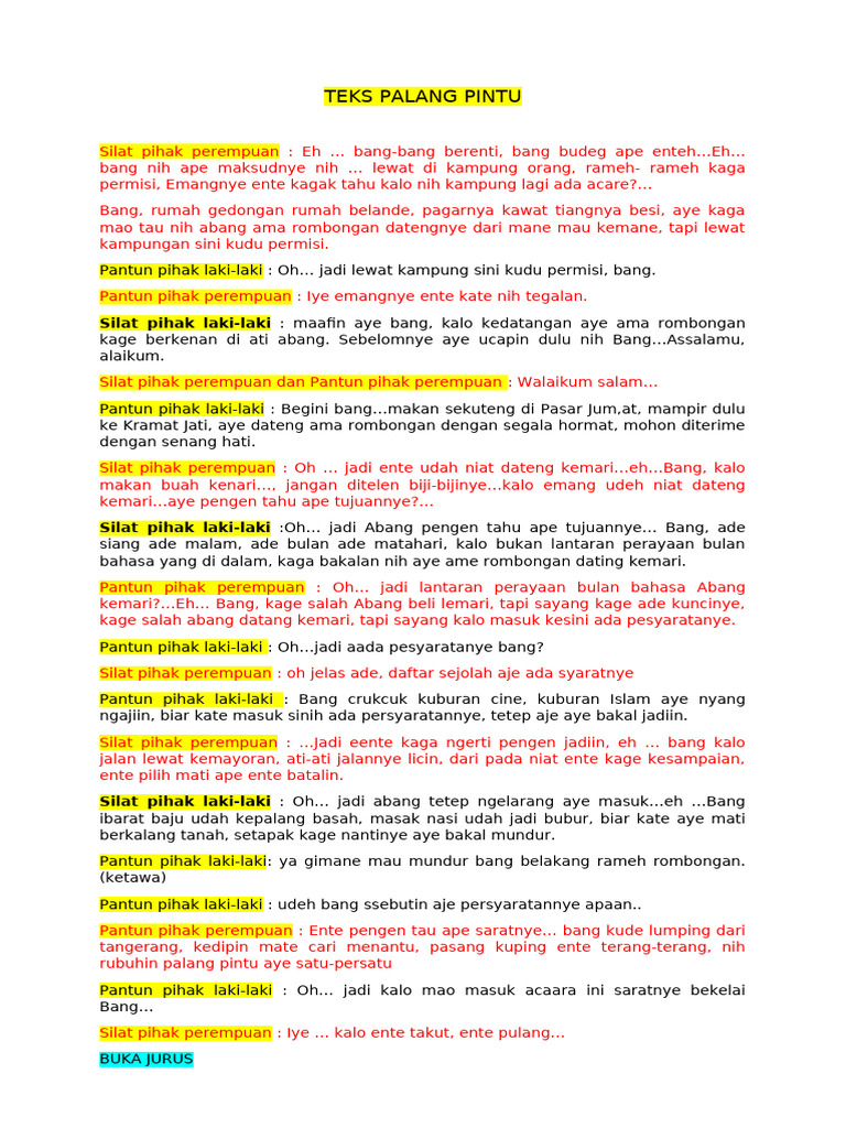 Teks Palang Pintu | PDF