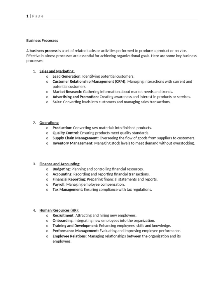 Business Processes | PDF