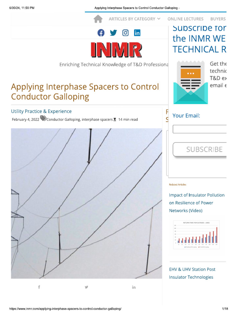 Applying Interphase Spacers To Control Conductor Galloping | PDF