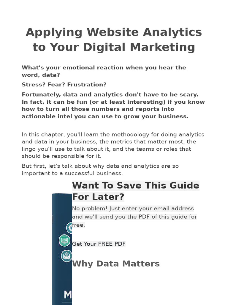 Applying Website Analytics To Your Digital Marketing | PDF