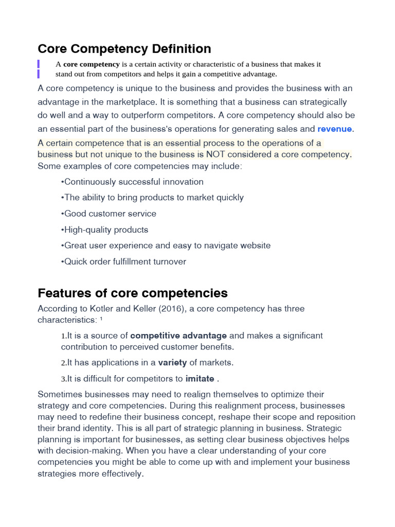 Core Competency | PDF
