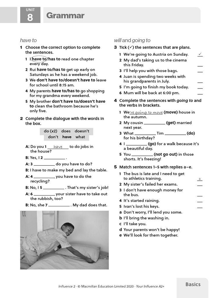 L2 A2PLUS U8 Basics Grammar Vocabulary | PDF