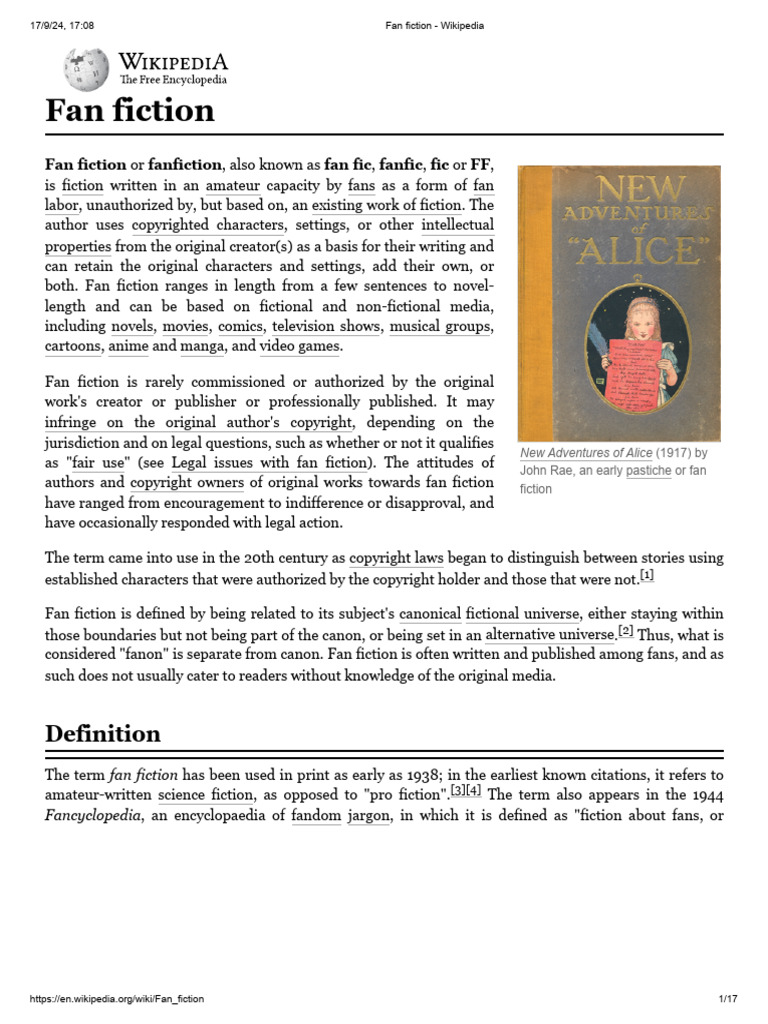 Fan Fiction - Wikipedia | PDF