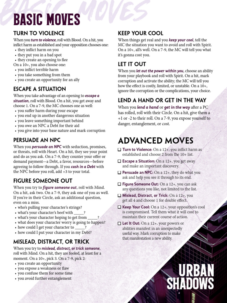 US_2e_Basic_Moves_Sheet | PDF