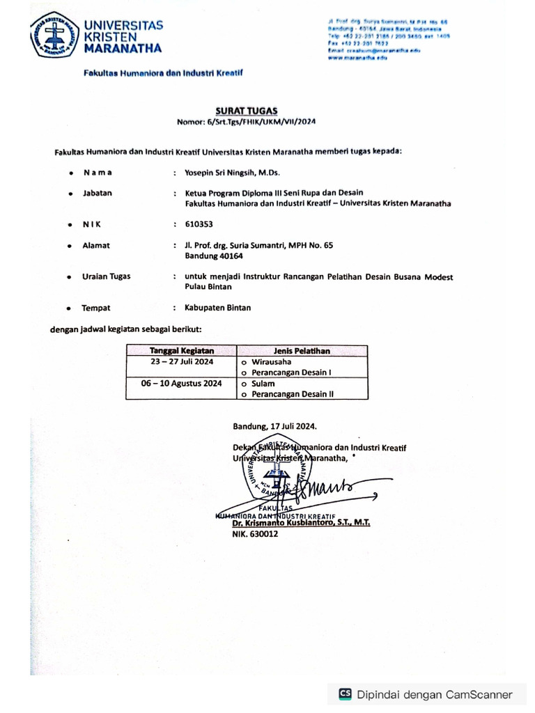 Surat Tugas Narsum | PDF