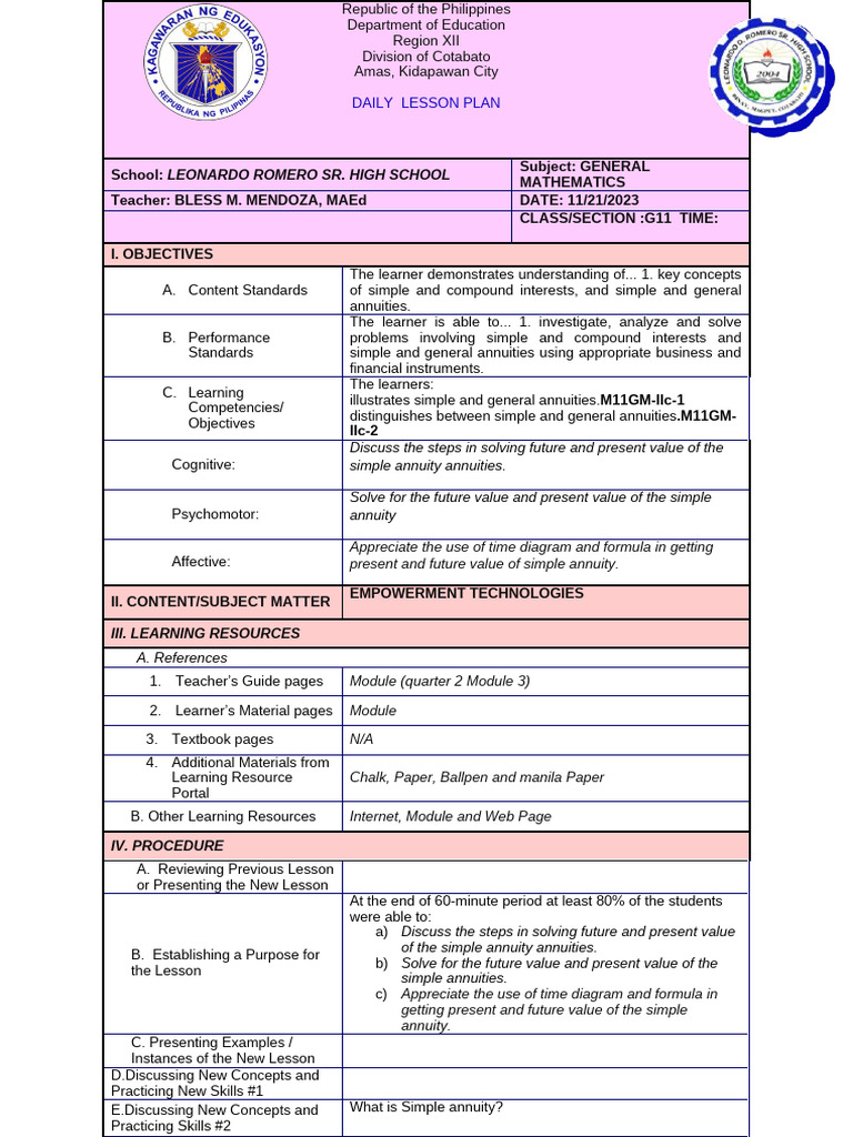 Gen Math DLP Q2 - 9 | PDF