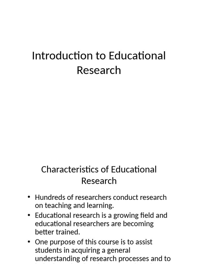 Introduction to Educational Research | PDF