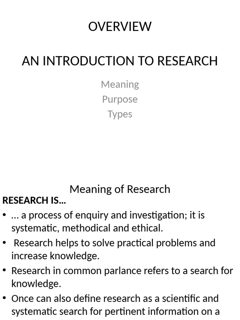 Introduction To Research | PDF