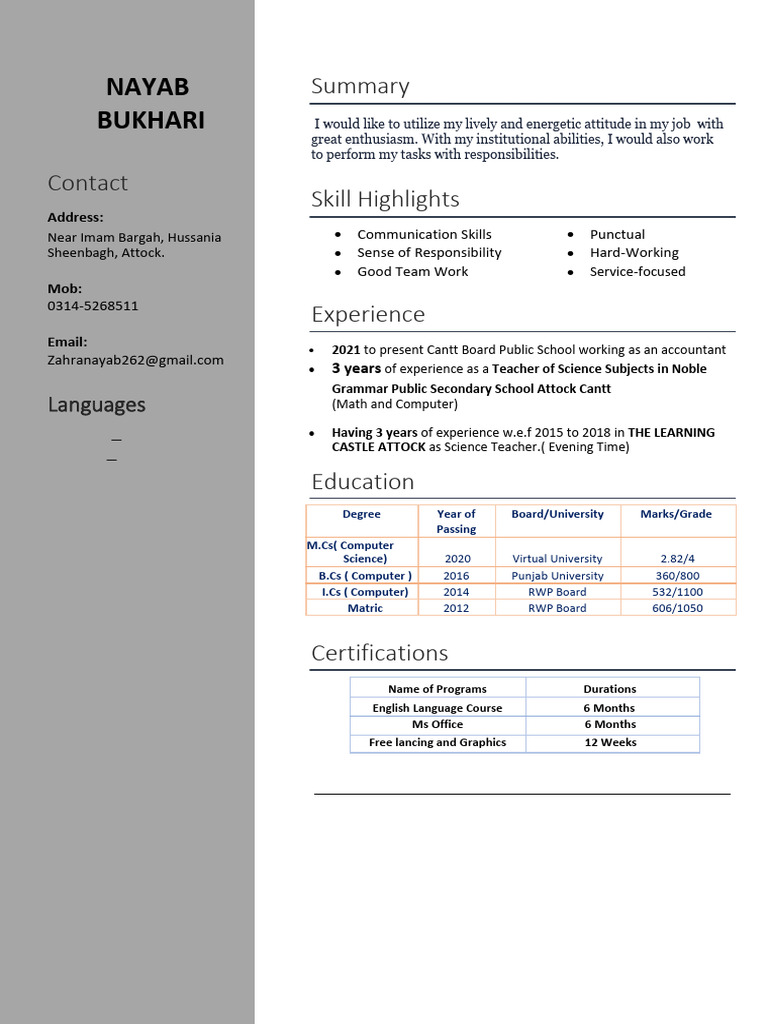 cv ready | PDF