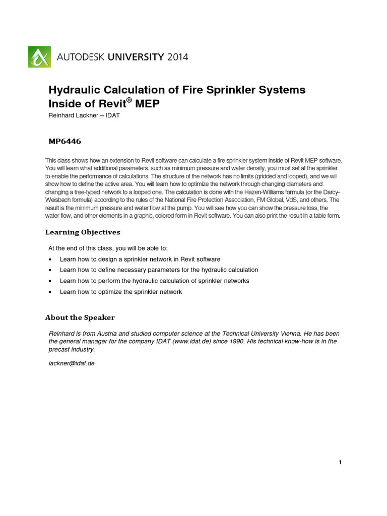 Hydraulical Sprinkler Calculation | PDF