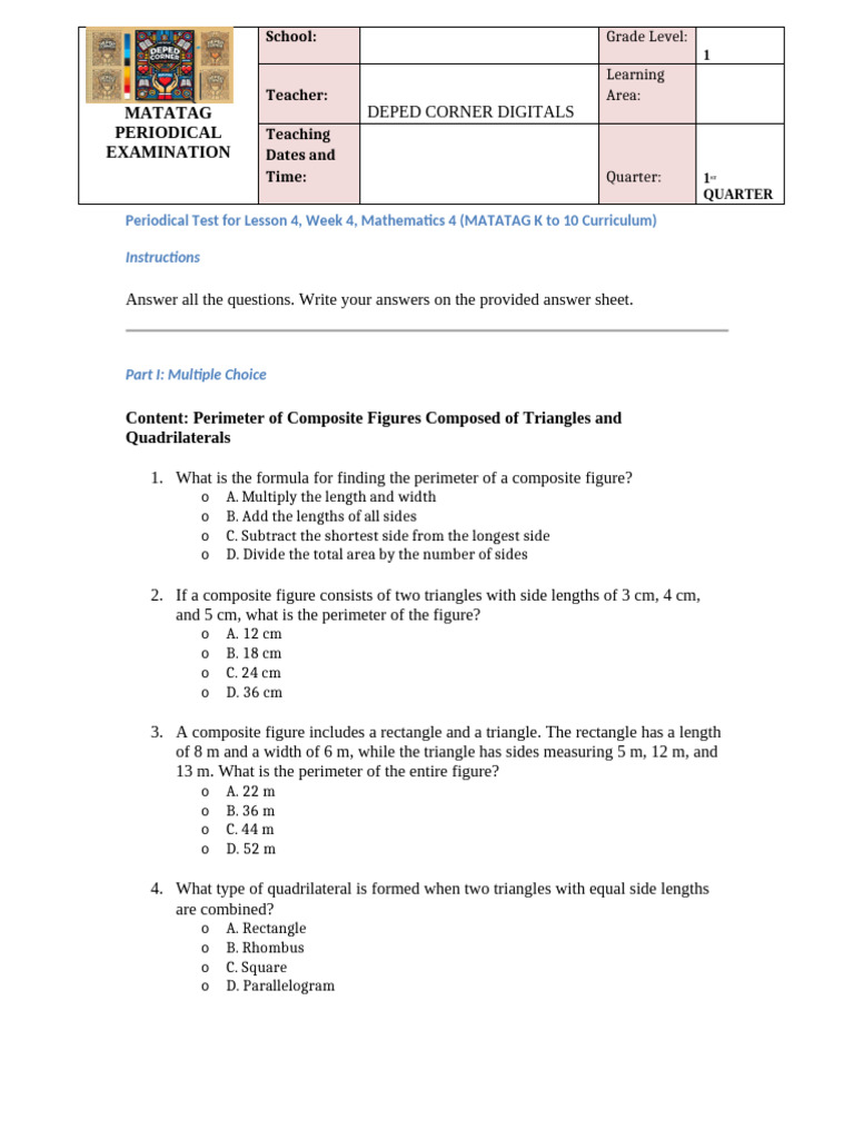 Pt-Week 4-Math-Deped Corner Digitals | PDF